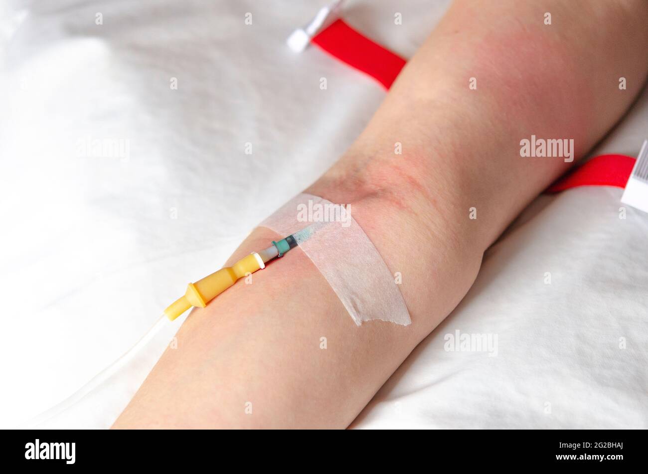Intravenous drip in the hospital emergency room for first aid. health ...