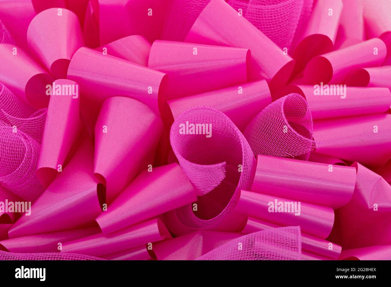 Big Pink Bow Ribbon at Surprise Gift Decor Stock Photo - Alamy