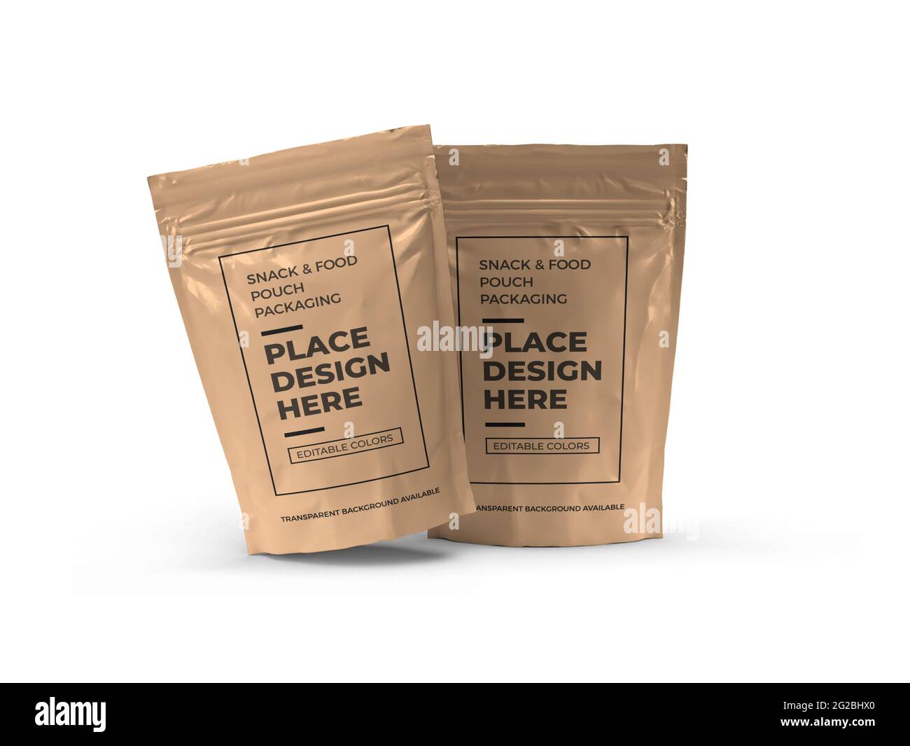 Snack Pouch Packaging 3D Illustration Mockup Scene on Isolated ...
