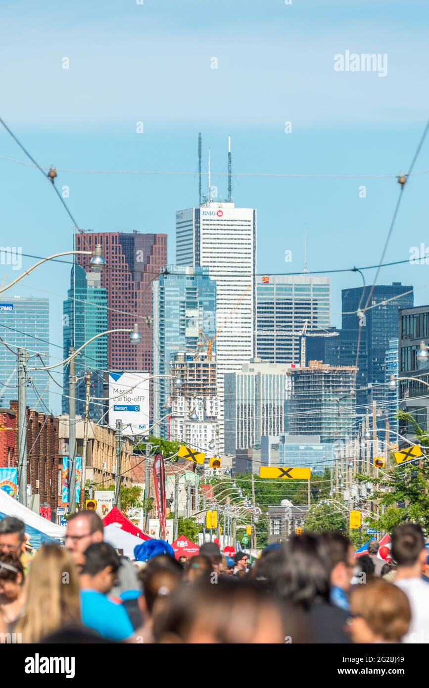 Scenes from Taste of Little Italy festival. Visitors on the College ...
