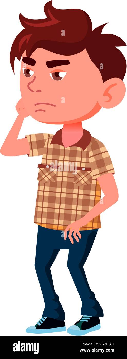 serious little boy cough in fist cartoon vector Stock Vector Image ...