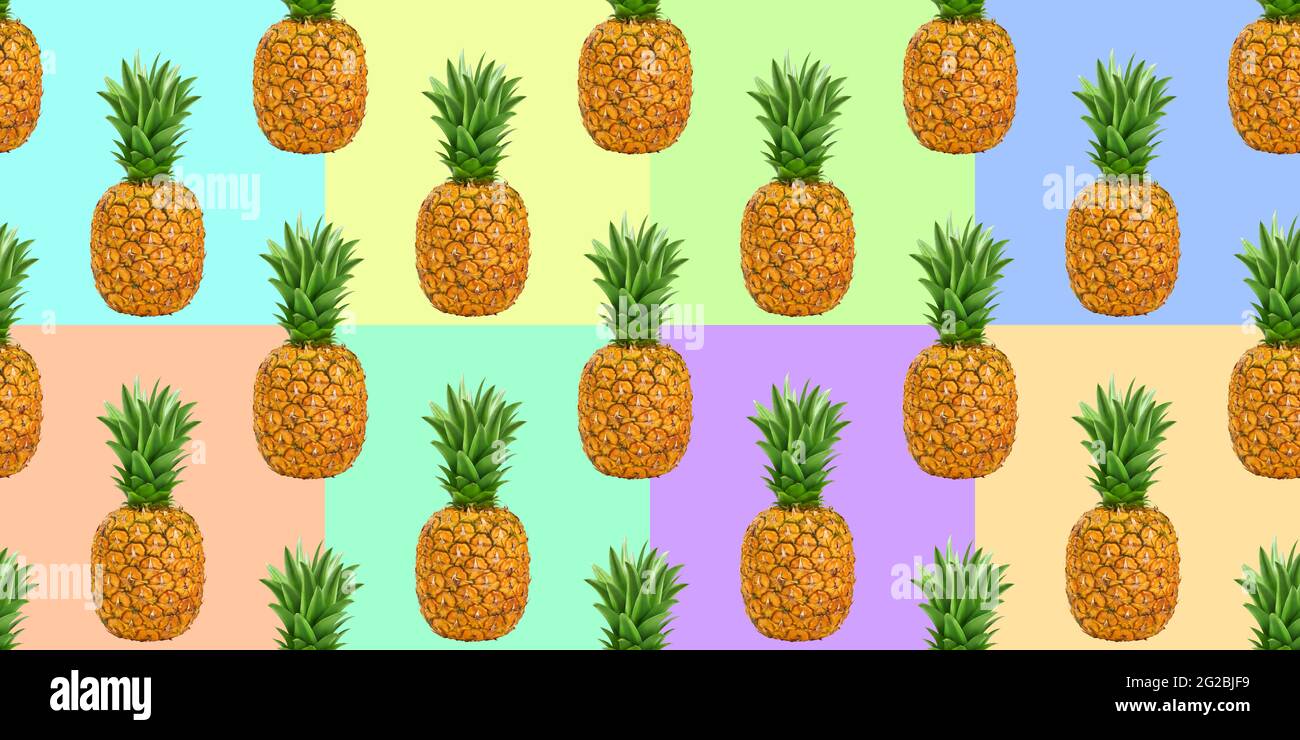Colorful Pineapple Background