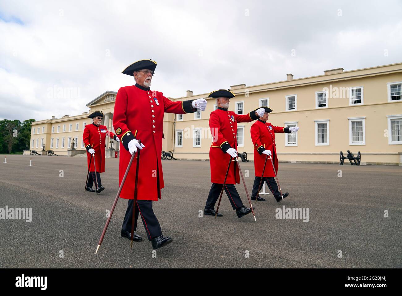 Chelsea Pensioners (left to right) David Coote, Pete Turner, Colin ...