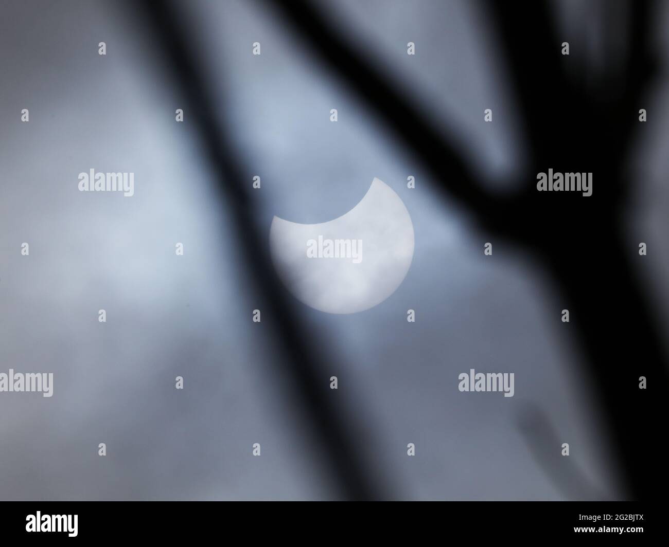 Partial eclipse Birmingham England Stock Photo - Alamy