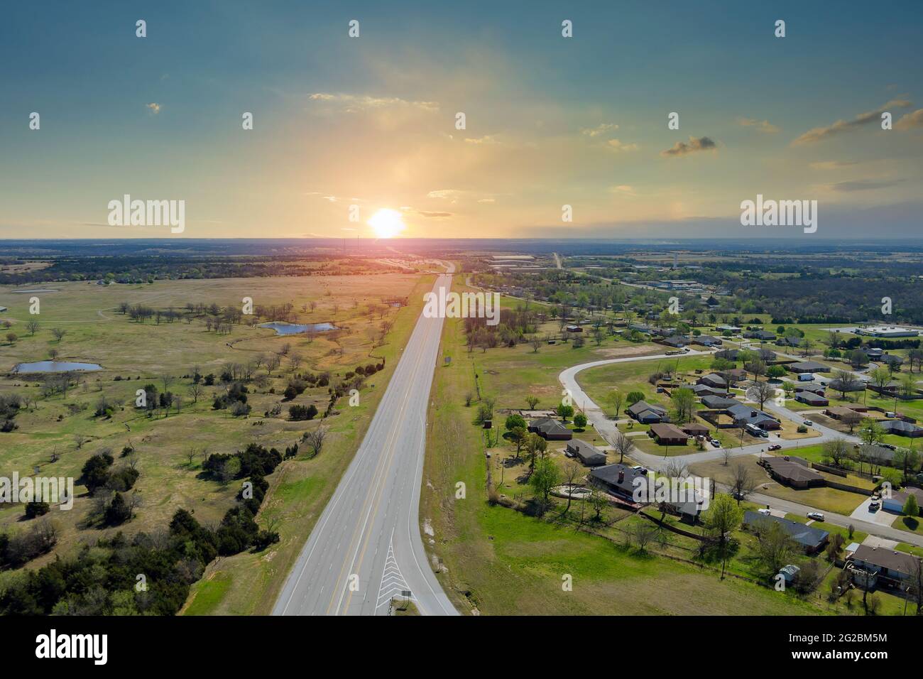 Aerial view villages highway near hi-res stock photography and images ...