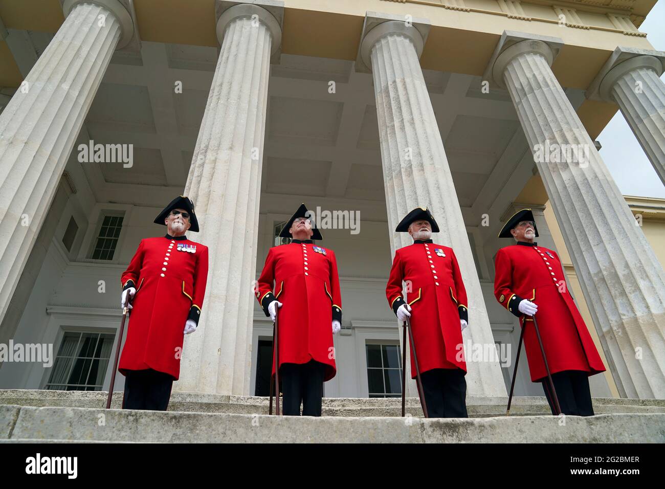 Chelsea Pensioners from left: David Coote, David Godwin, Colin Paterson ...