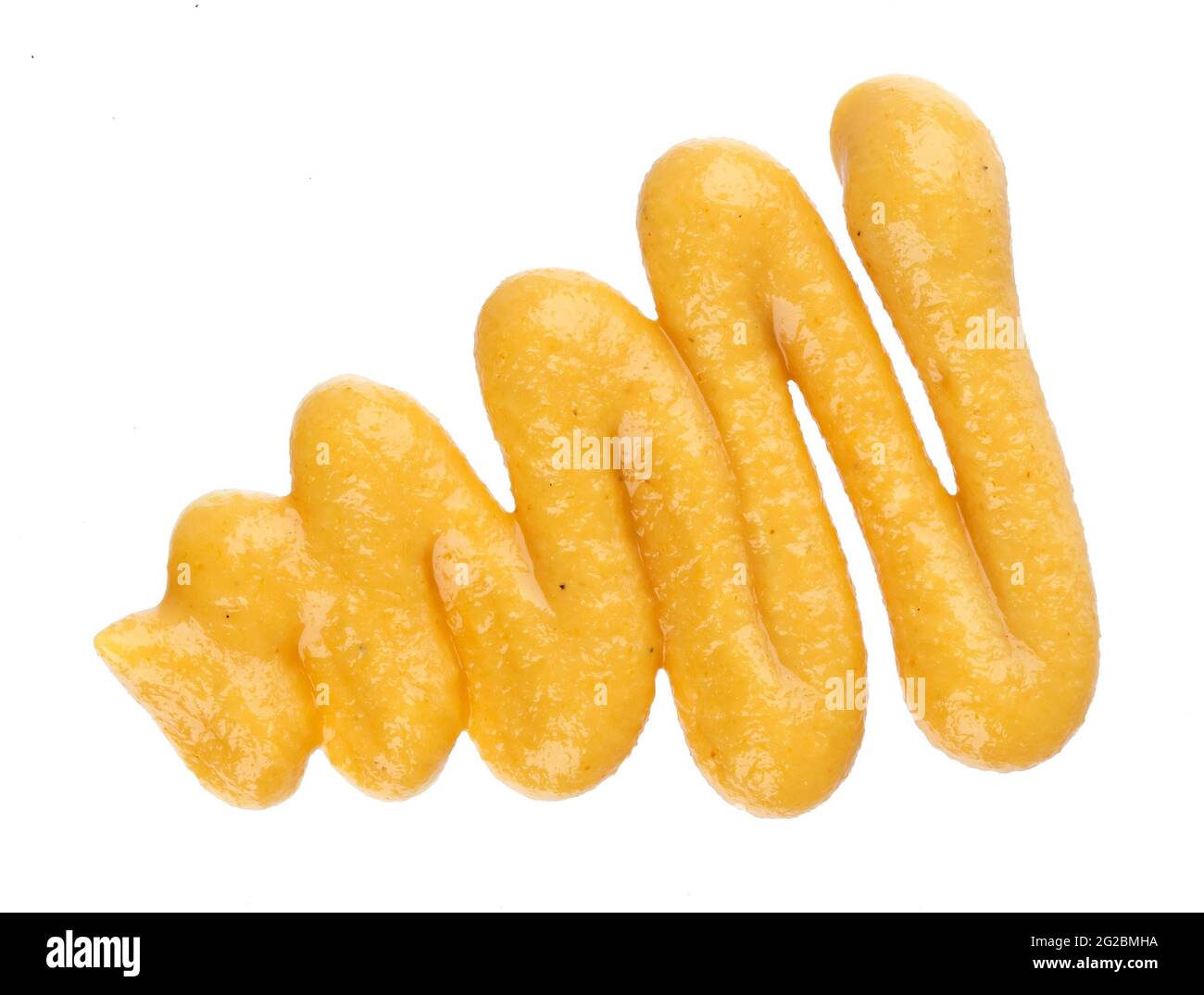 Mustard sauce isolated on white background with clipping path. Top view ...