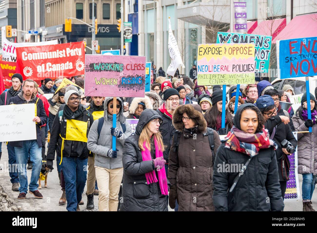 International Women's Day March, Toronto, Canada-March 7, 2015 Stock ...