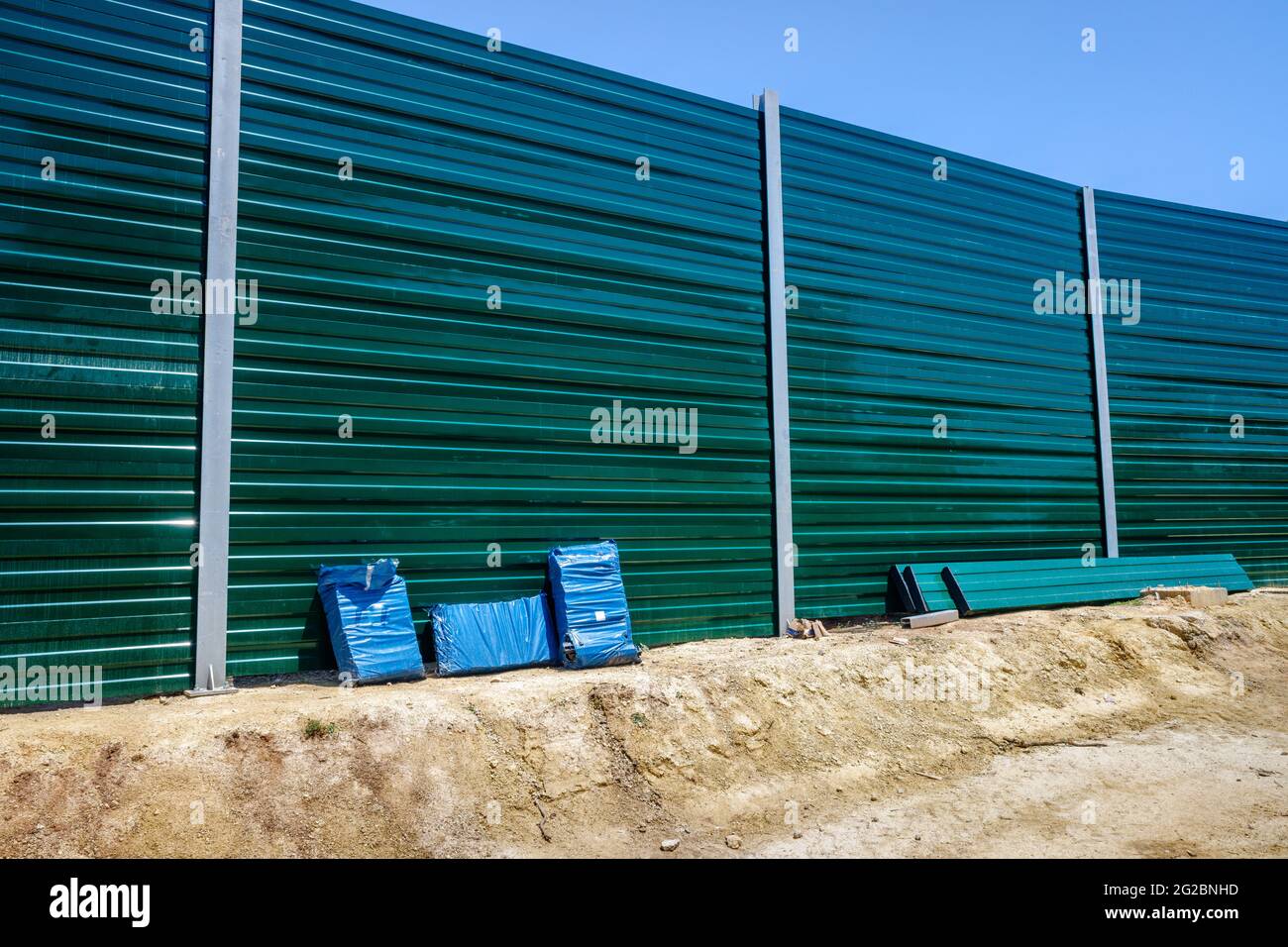 Construction of a high border wall to prevent illegal immigration Stock ...
