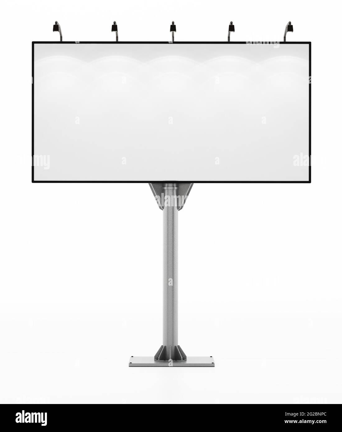 Blank street billboard isolated on white background. 3D illustration ...