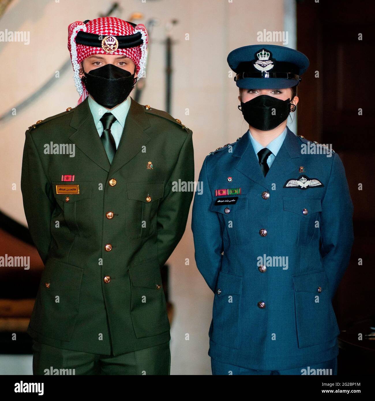 Amman, Jordanien. 09th June, 2021. TRH Prince Hashem and Princess Salma ...