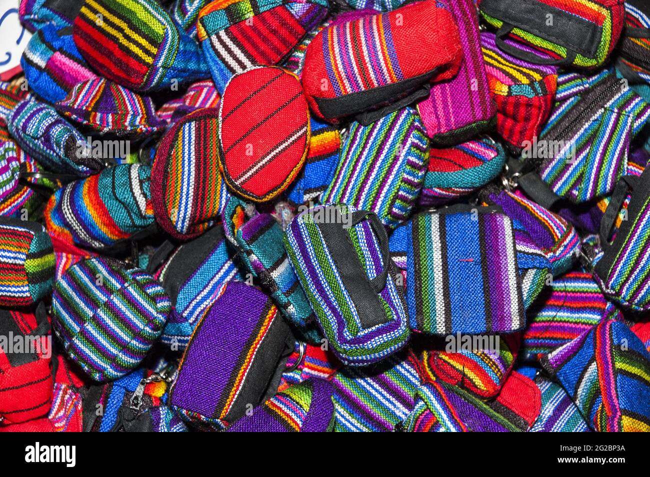 Handmade traditional guatemalan design. Multicolored fabrics in ...