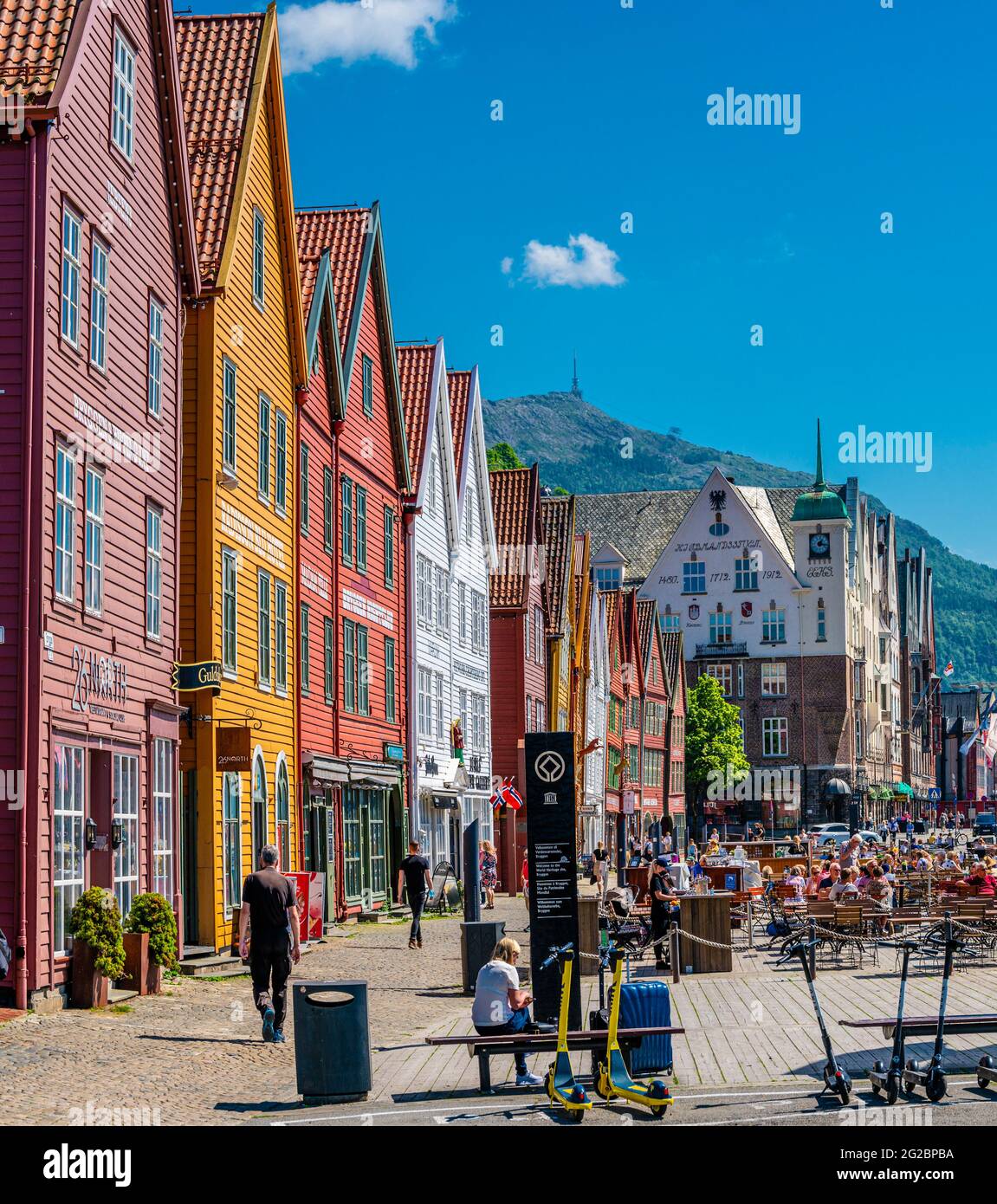 Bryggen in Bergen, Norway. Bryggen is on the Unesco world heritage list ...