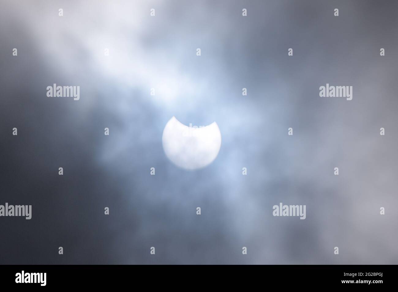 Small Heath, Birmingham, UK. 10th June, 2021. The partial solar eclipse ...