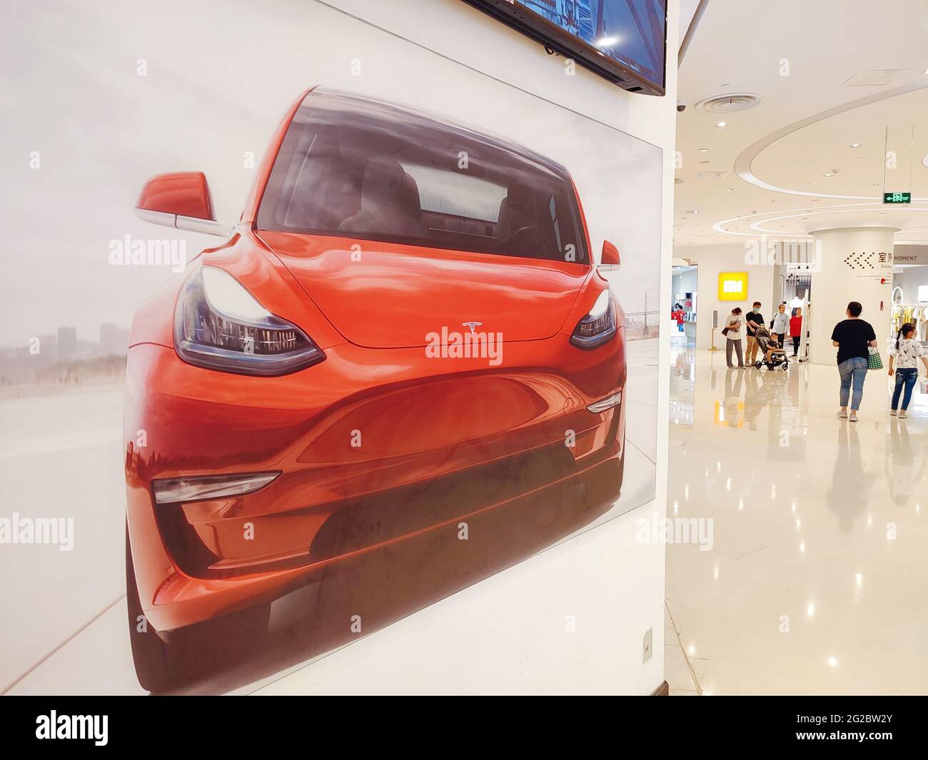 SHANGHAI, CHINA - MAY 30, 2021 - A Tesla store for new energy electric ...