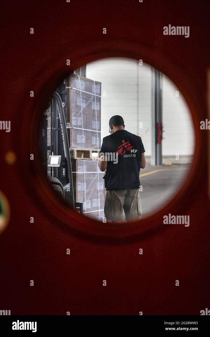 MSF logistics warehouses, Merignac, June 08, 2021. Report in the ...