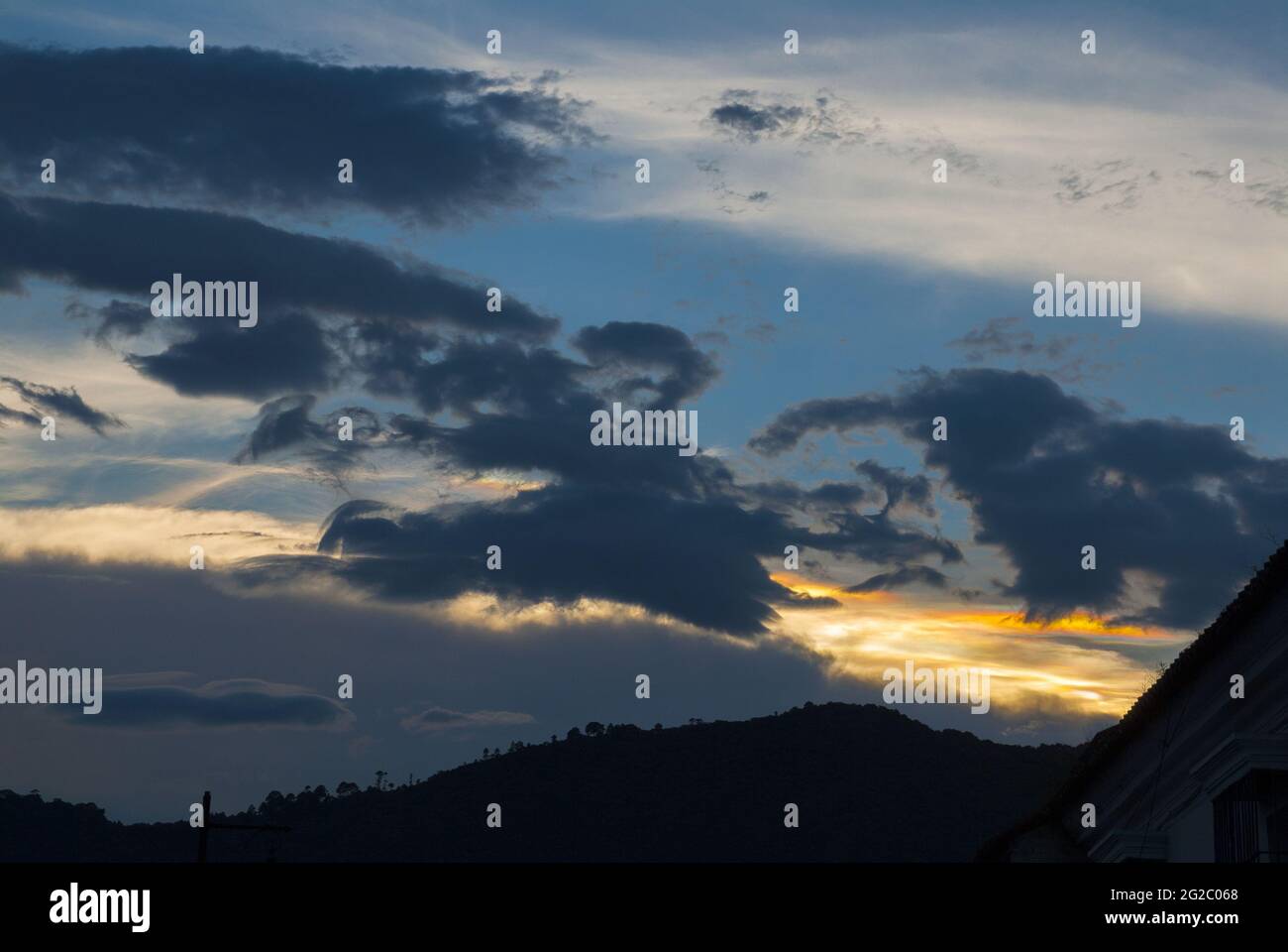 Sunset in Guatemala, pollution-free sky Stock Photo - Alamy