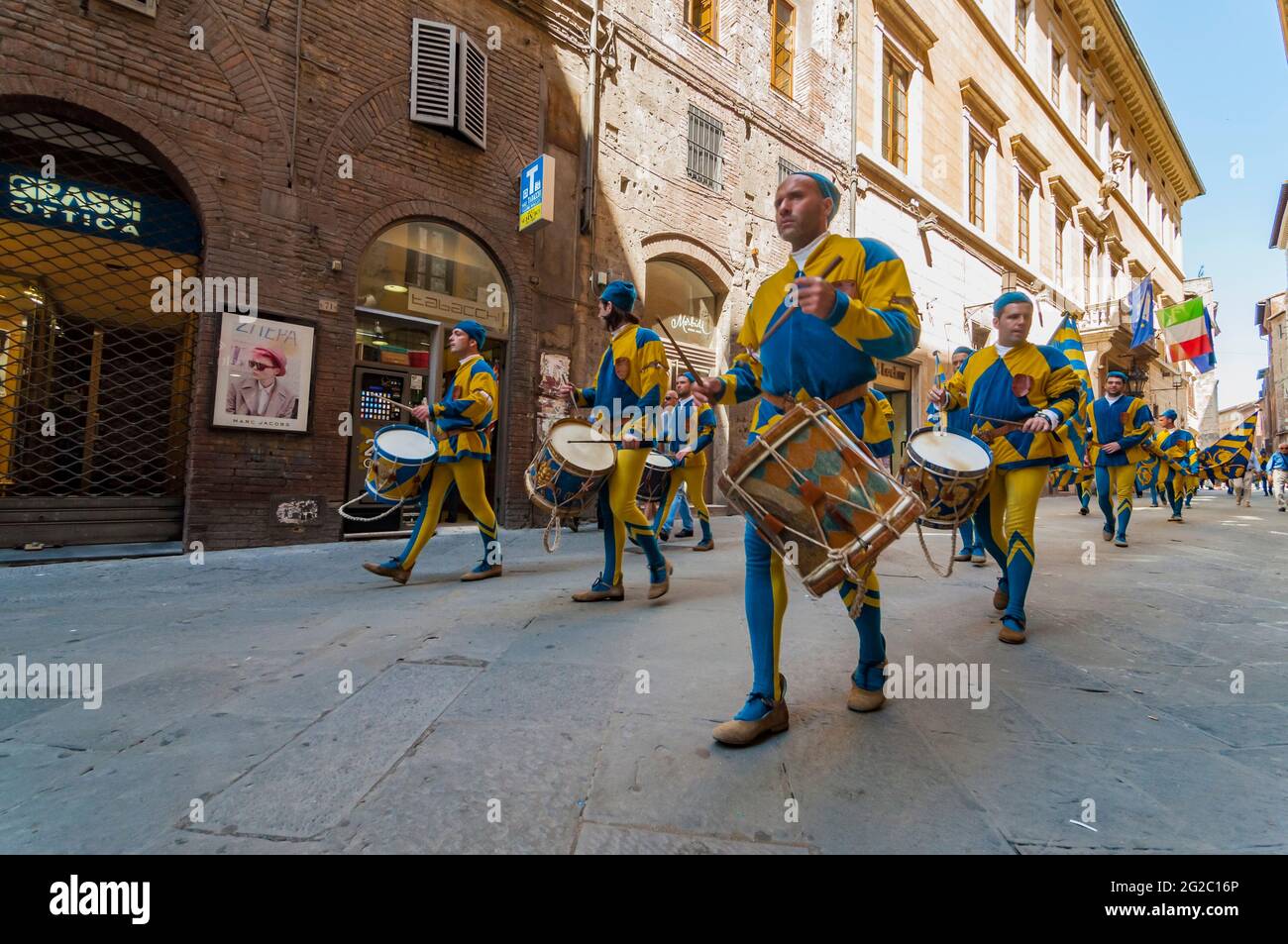SIENA, ITALY - JUNE 16, 2013: competitions of the flag wavers and the ...