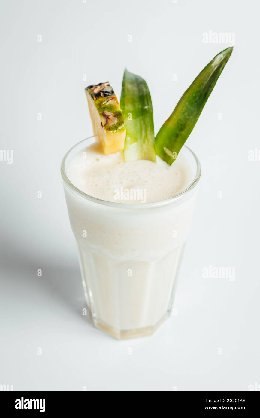 Closeup shot of pina colada cocktail Stock Photo - Alamy