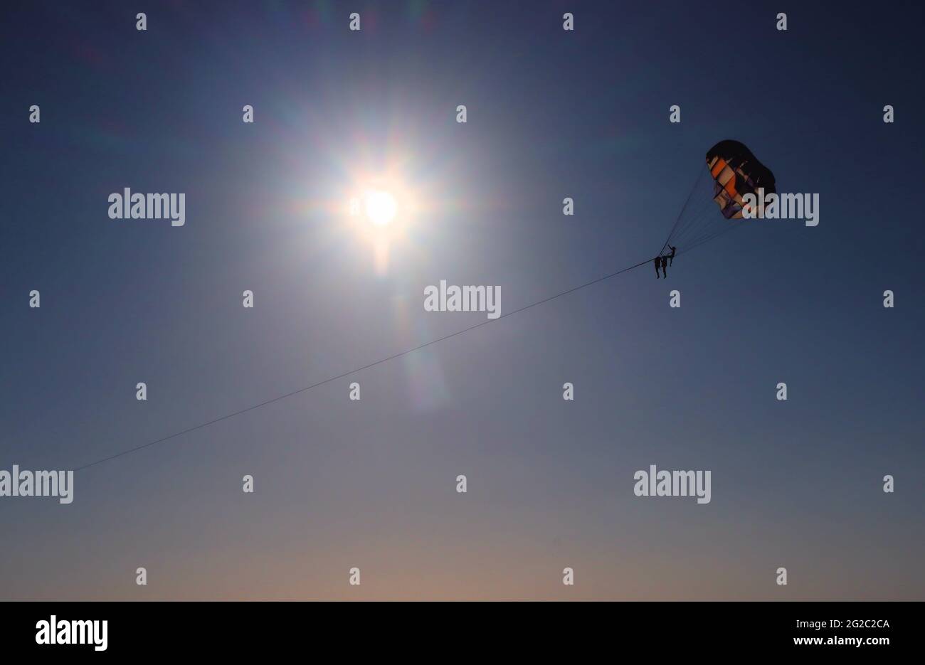 paragliding with a soft wing, beach vacation Stock Photo - Alamy