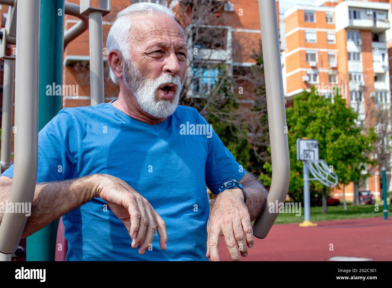 Catching breath old men hi-res stock photography and images - Alamy