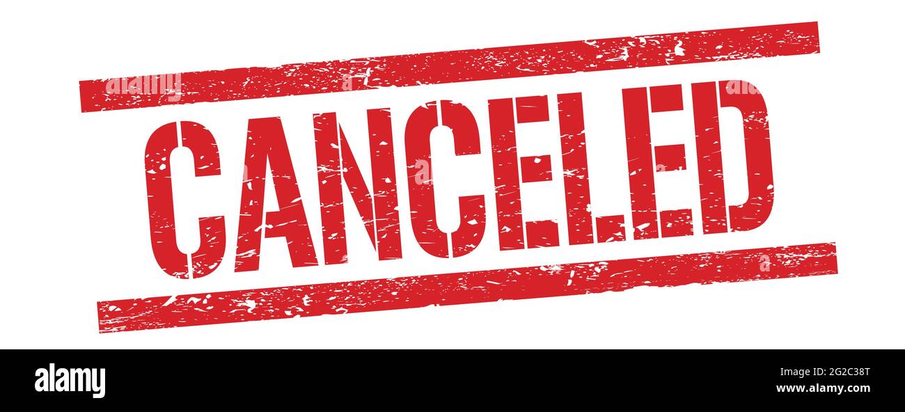 CANCELED text on red grungy rectangle stamp sign Stock Photo - Alamy