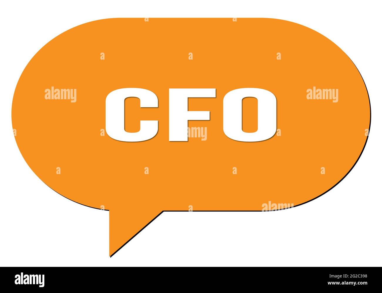 CFO text written in an orange speech bubble stamp Stock Photo - Alamy