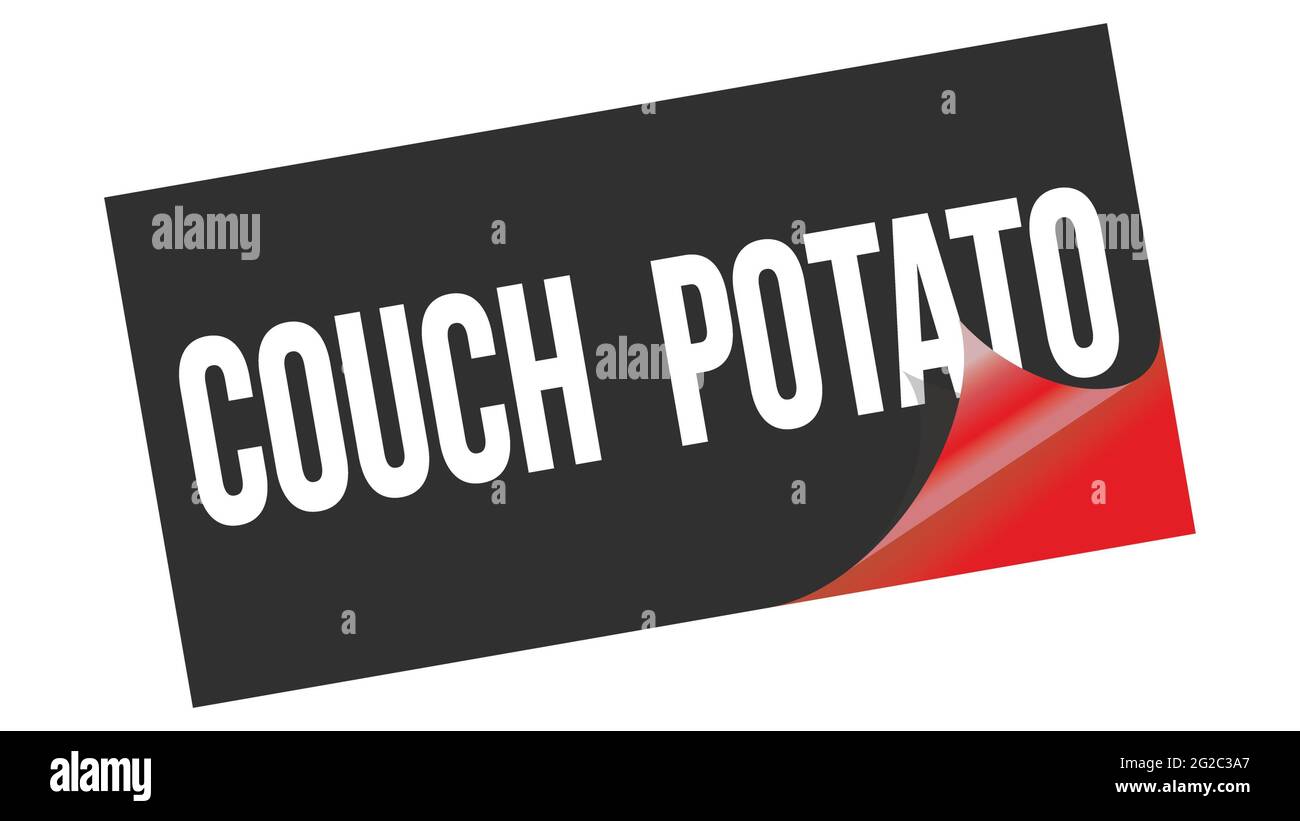 COUCH POTATO text written on black red sticker stamp Stock Photo - Alamy