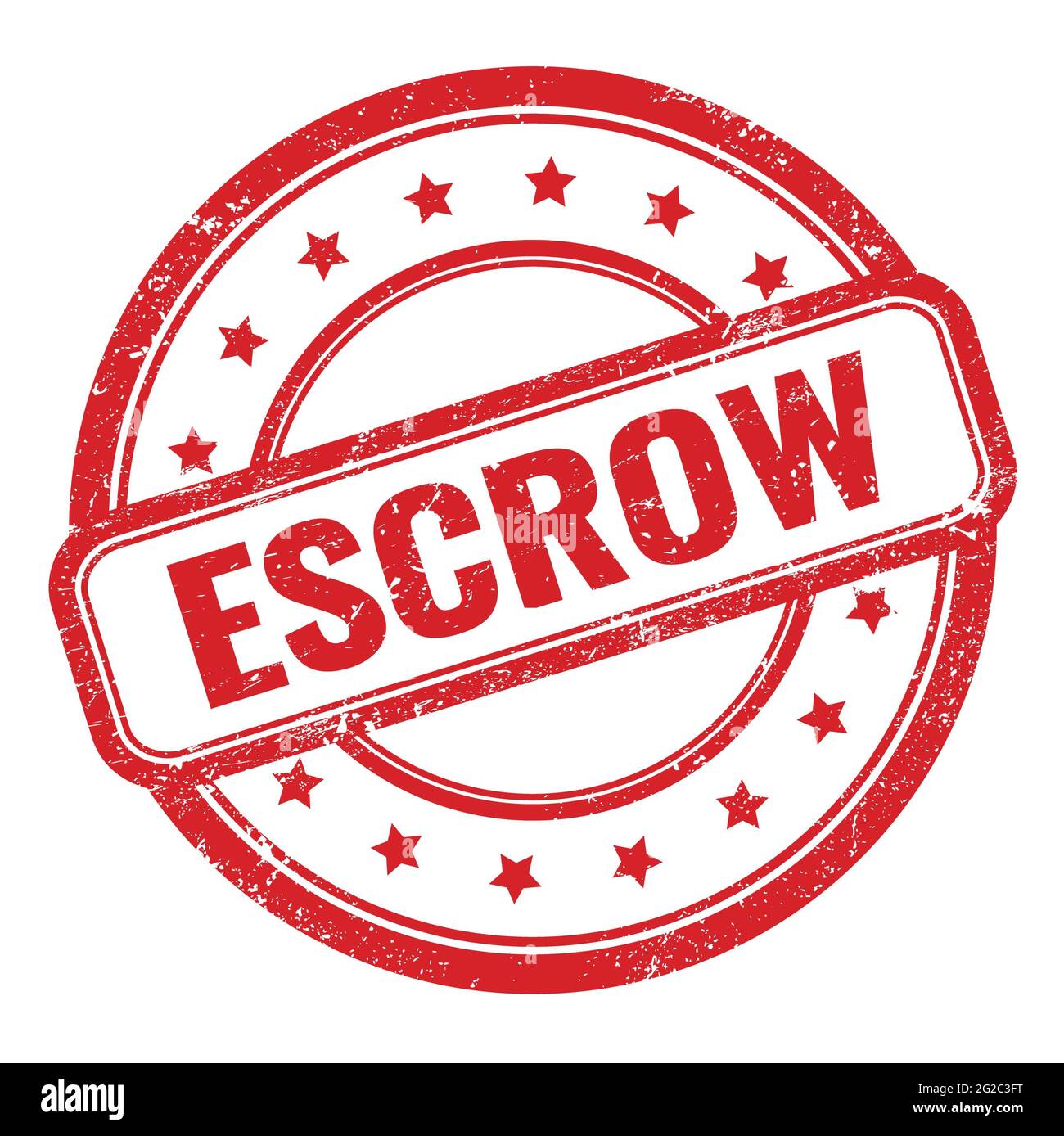 ESCROW text on red grungy vintage round rubber stamp Stock Photo - Alamy