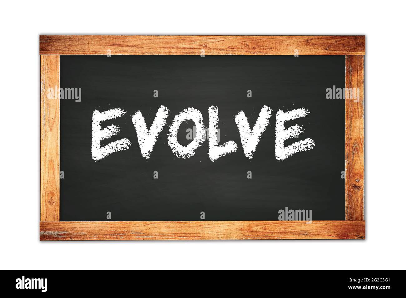 EVOLVE text written on black wooden frame school blackboard Stock Photo ...