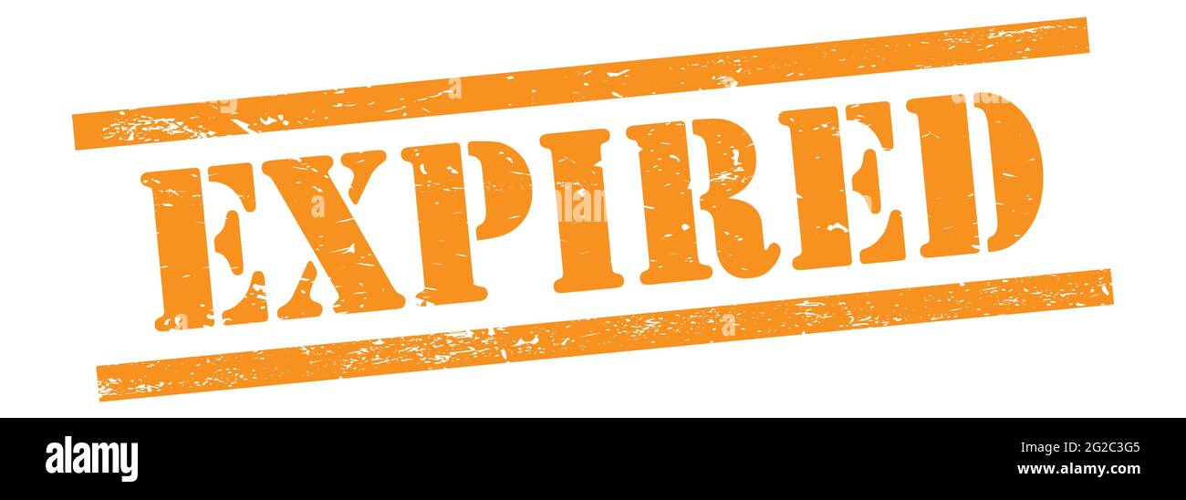 EXPIRED text on orange grungy vintage rubber stamp Stock Photo - Alamy