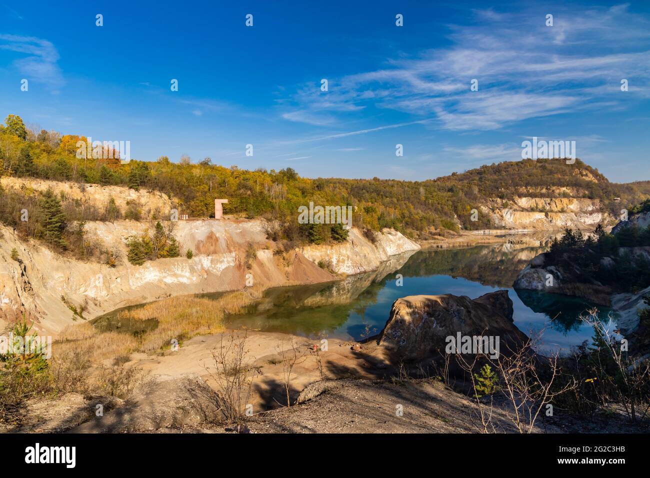 Gold mine near village of Rudabanya in Northern Hungary with a site of ...