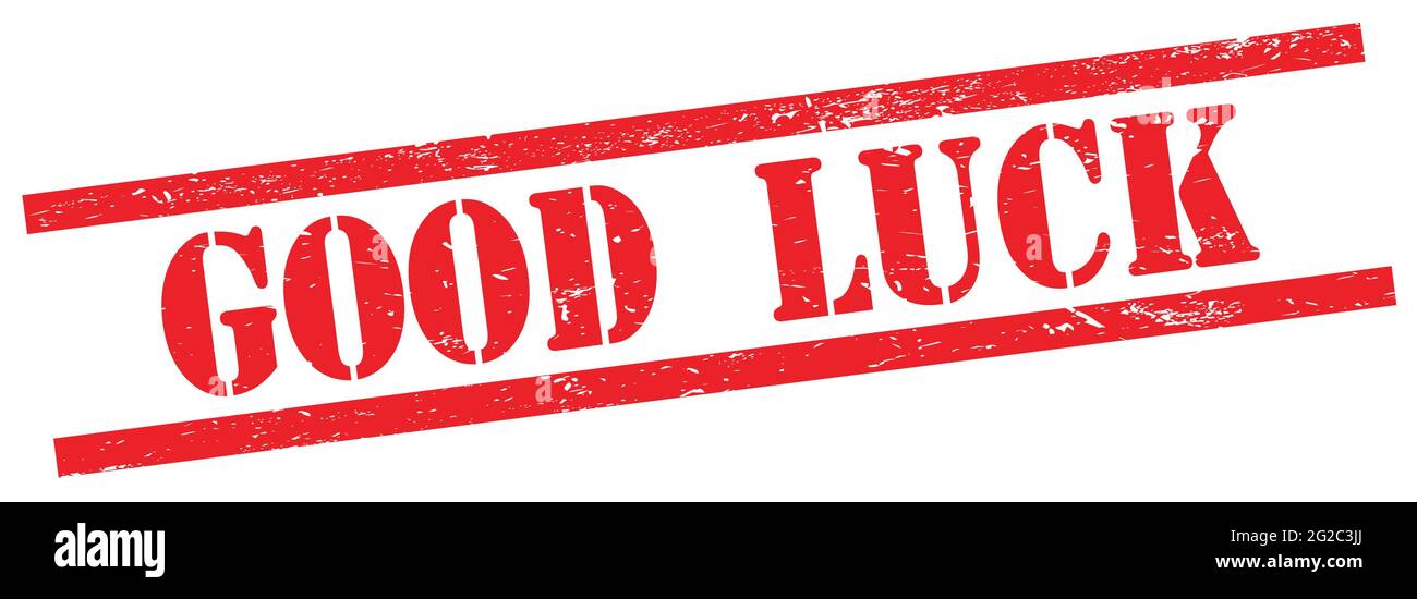 GOOD LUCK text on red grungy rectangle vintage stamp Stock Photo - Alamy