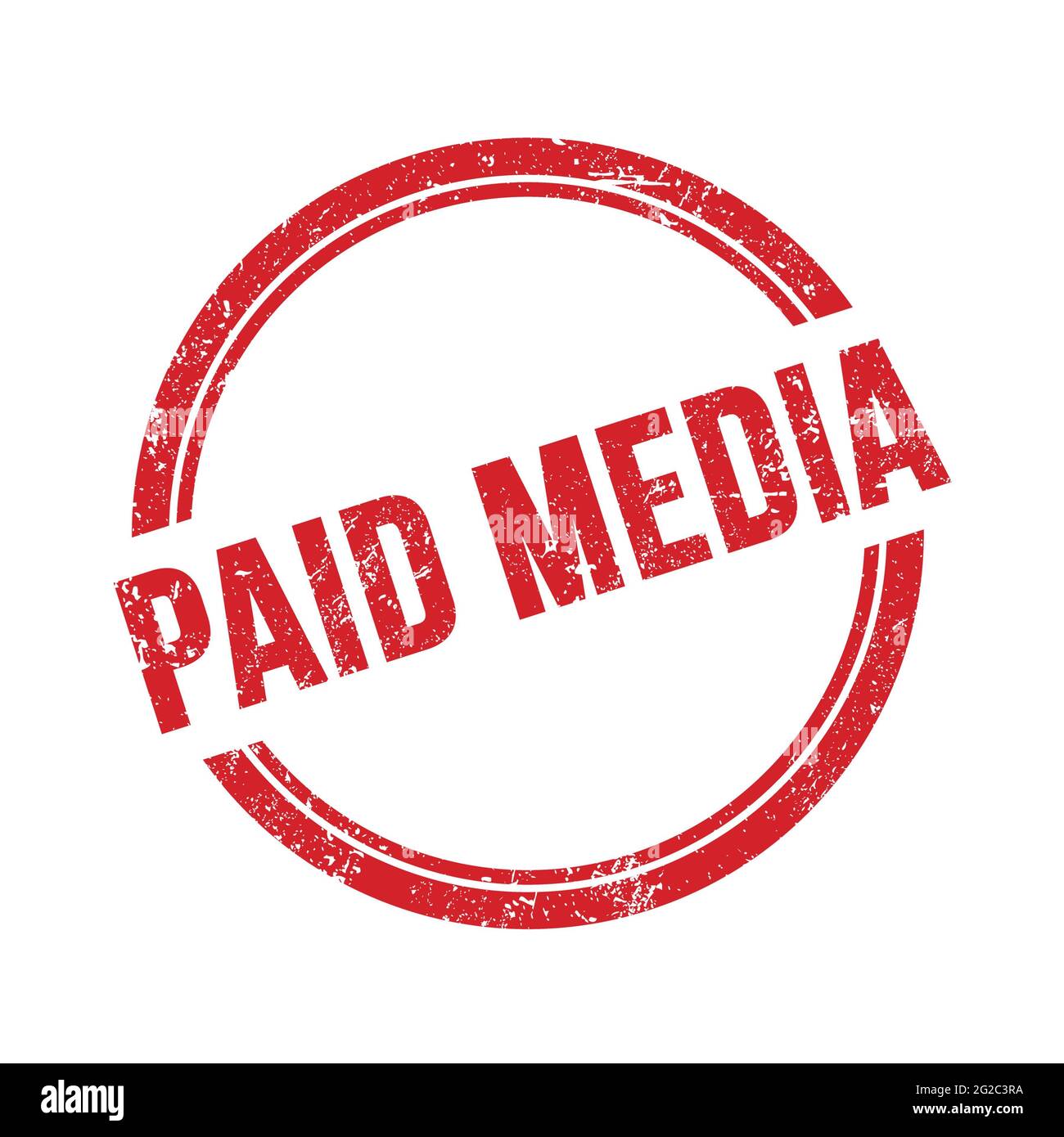PAID MEDIA text written on red grungy vintage round stamp Stock Photo ...