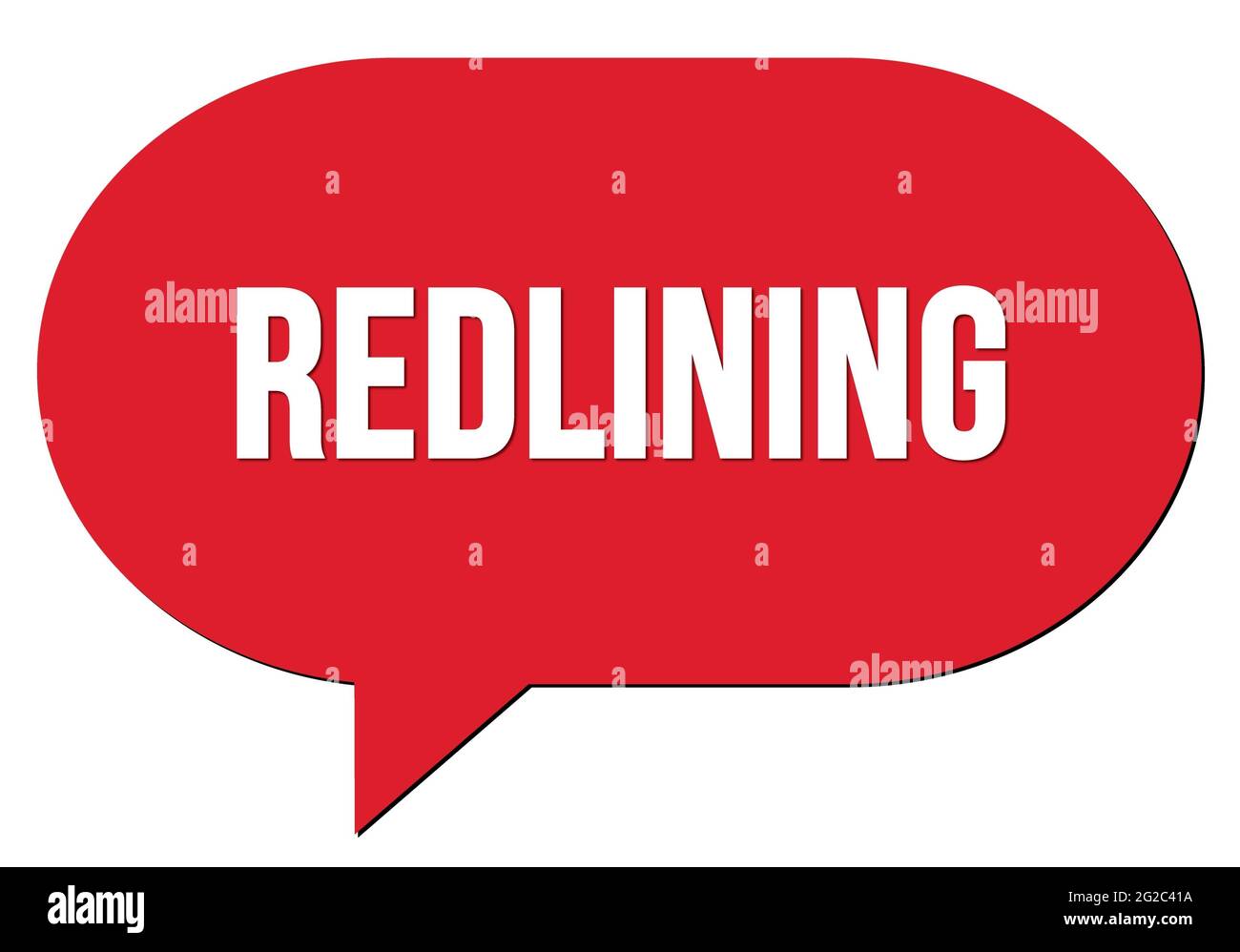REDLINING text written in a red speech bubble stamp Stock Photo - Alamy