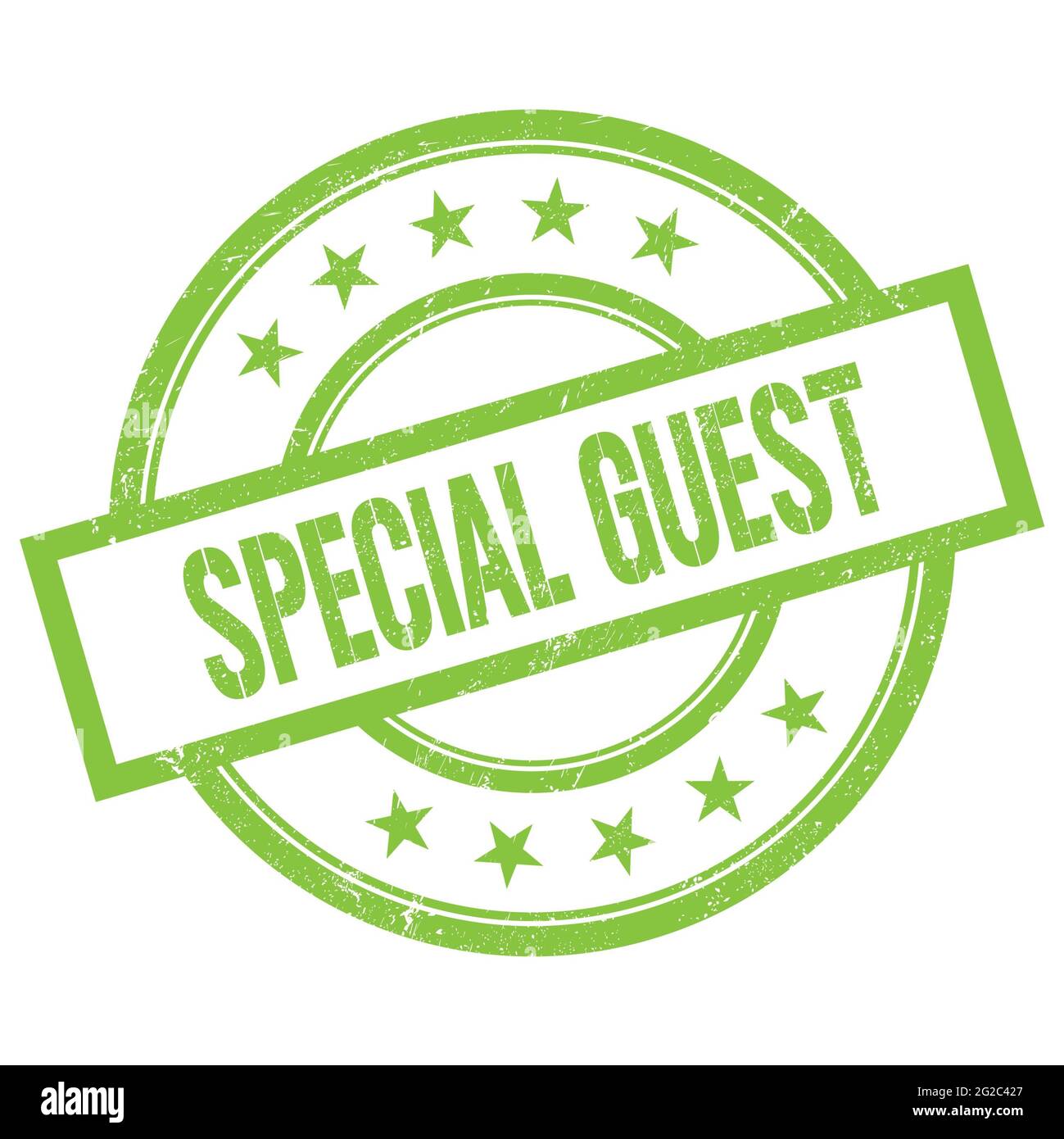 SPECIAL GUEST text written on green round vintage rubber stamp Stock ...
