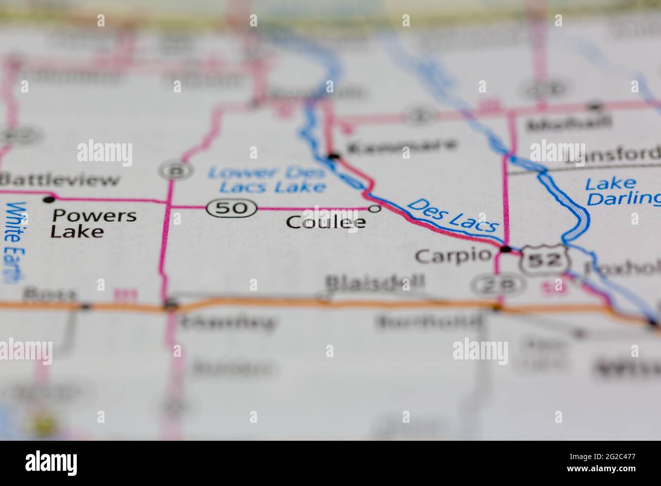 Coulee north dakota map hi-res stock photography and images - Alamy