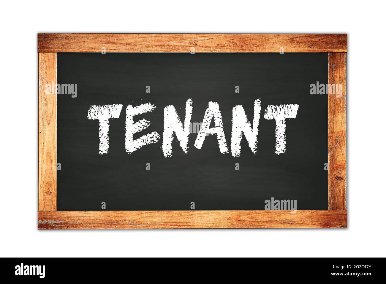 TENANT text written on black wooden frame school blackboard Stock Photo ...