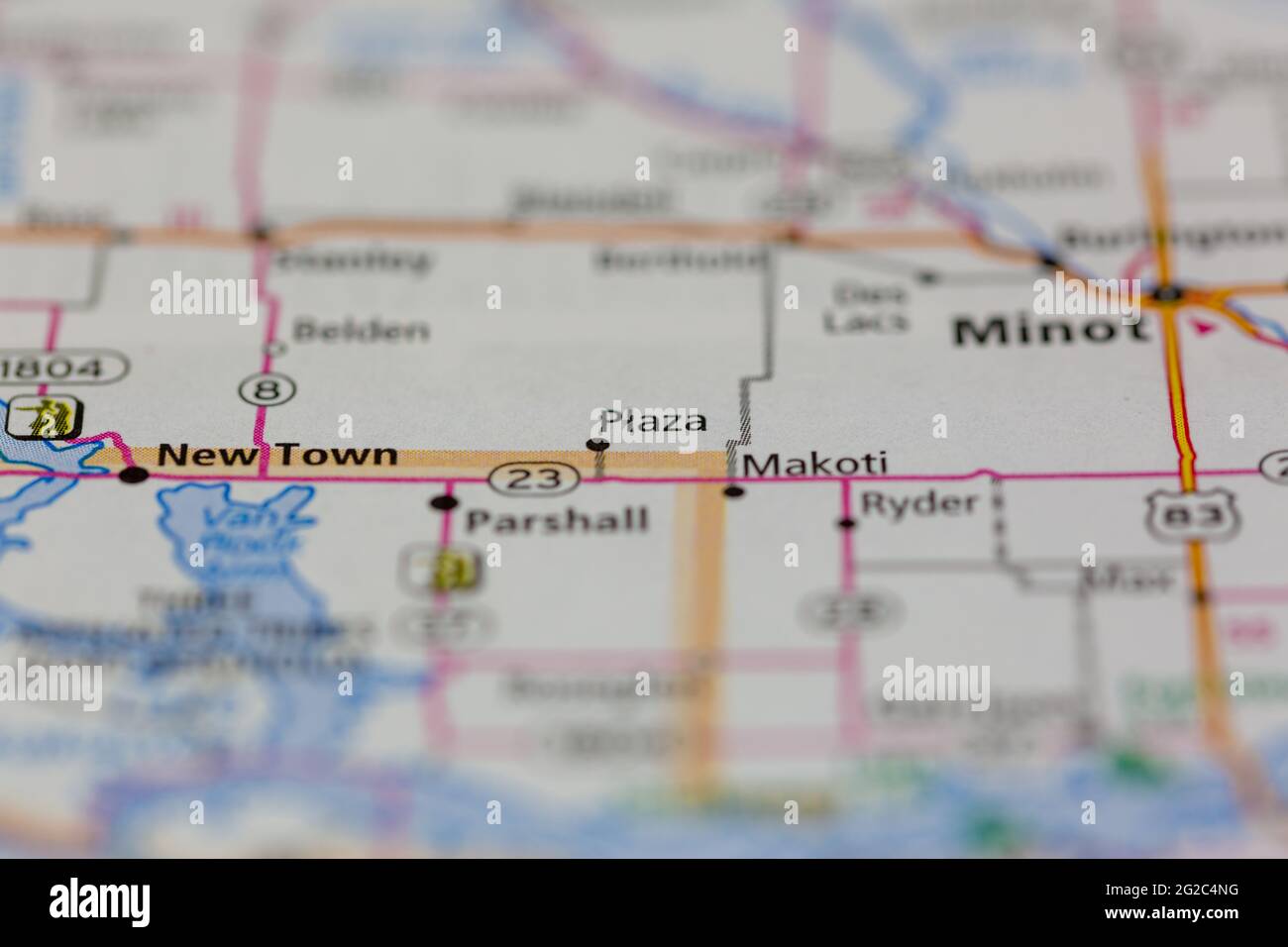 Plaza north dakota on a map hi-res stock photography and images - Alamy