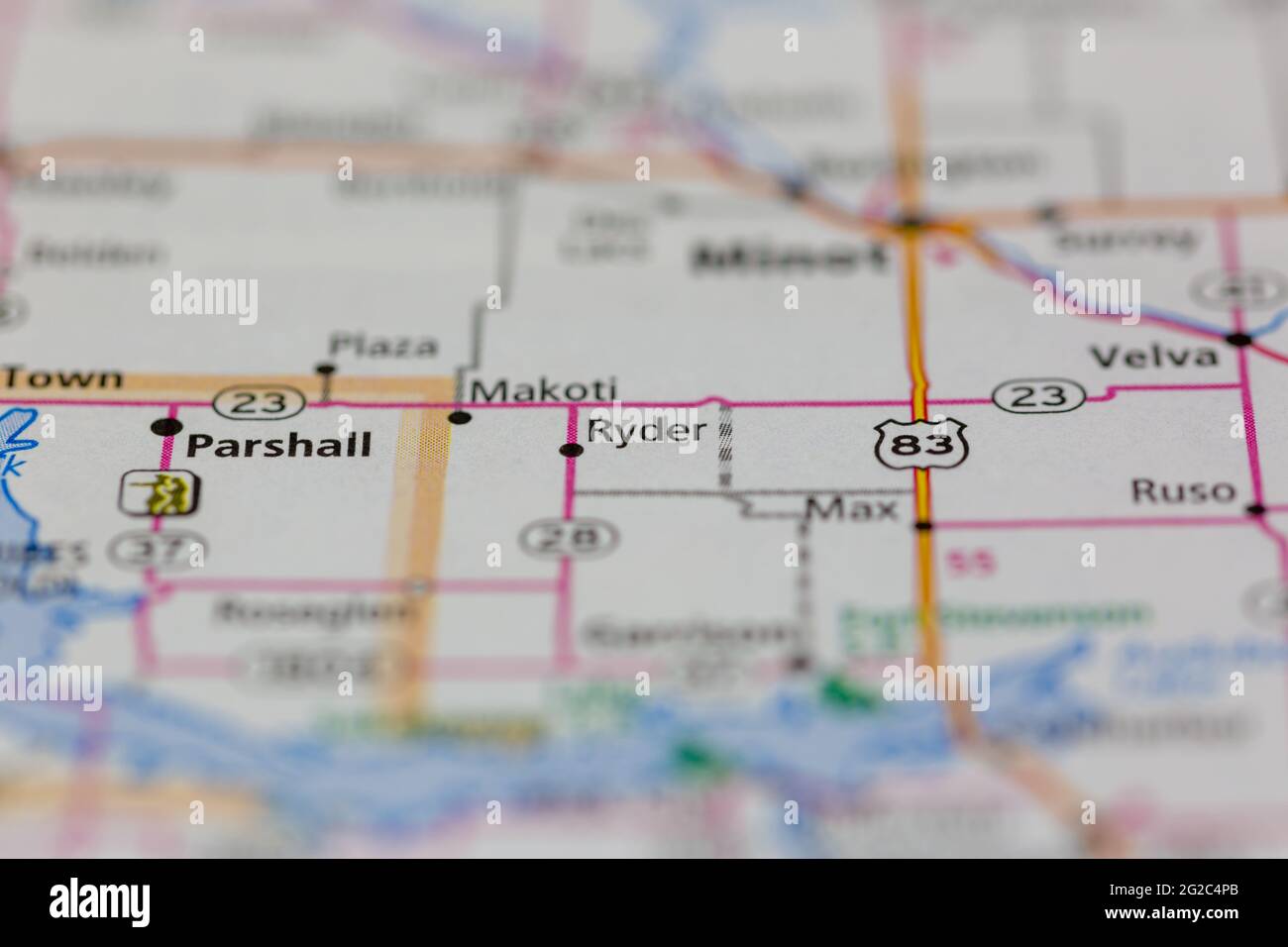 Map of ryder north dakota hi-res stock photography and images - Alamy