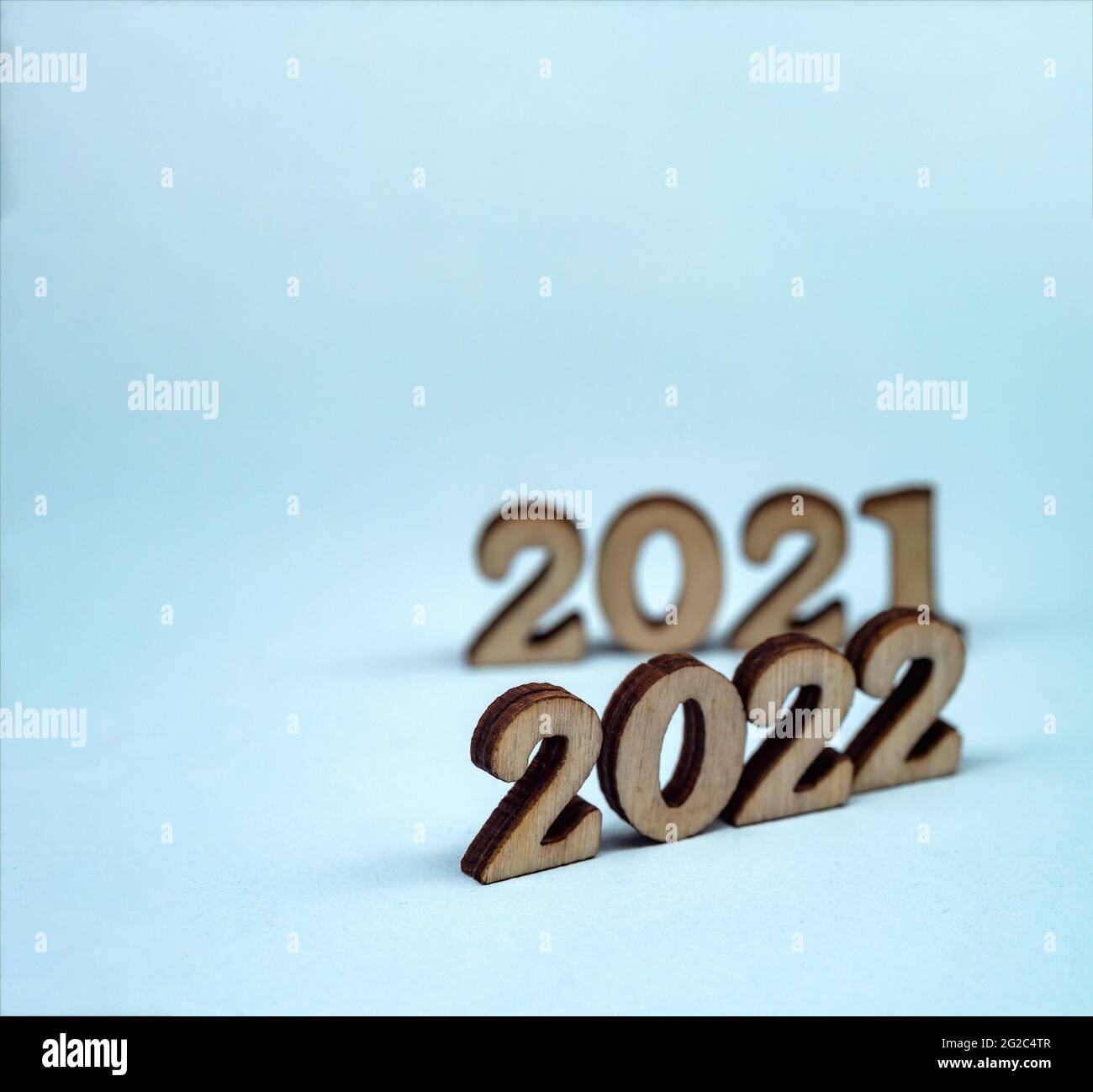 Banner 2022. Numerals 2022 on blue background. Wooden digits 2022 Stock ...