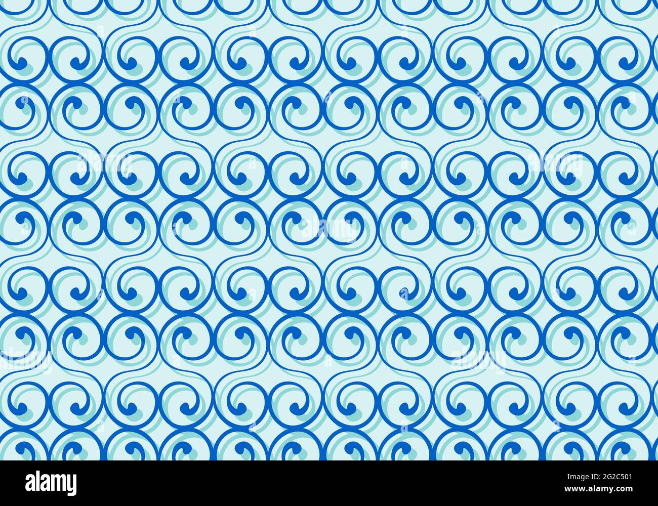 Seamless pattern with Volutes in 3 colors Stock Photo - Alamy