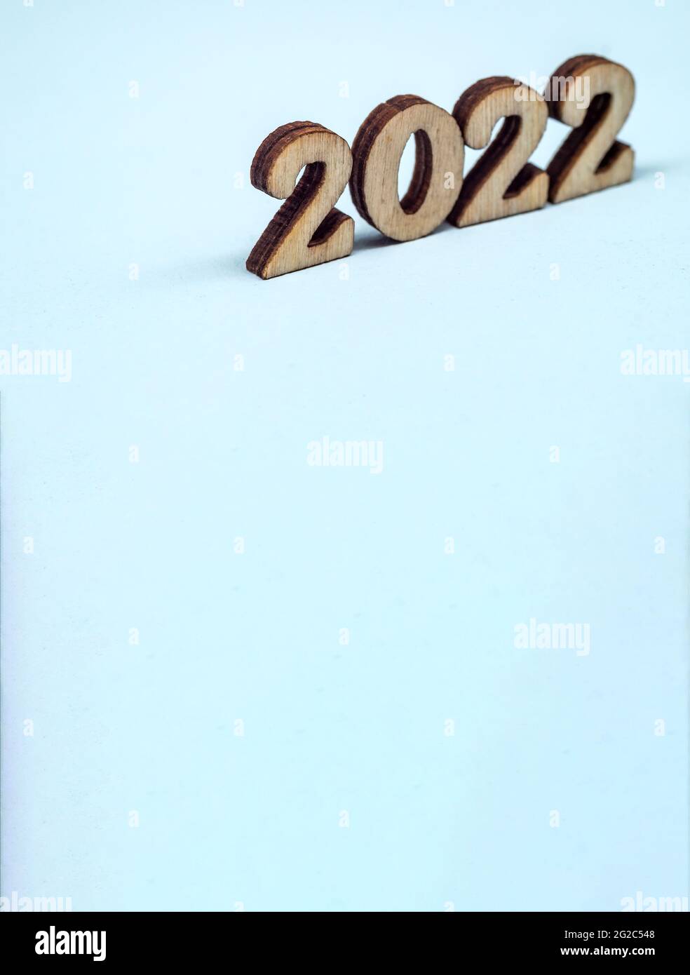 Banner 2022. Numerals 2022 on blue background. Wooden digits 2022 Stock ...