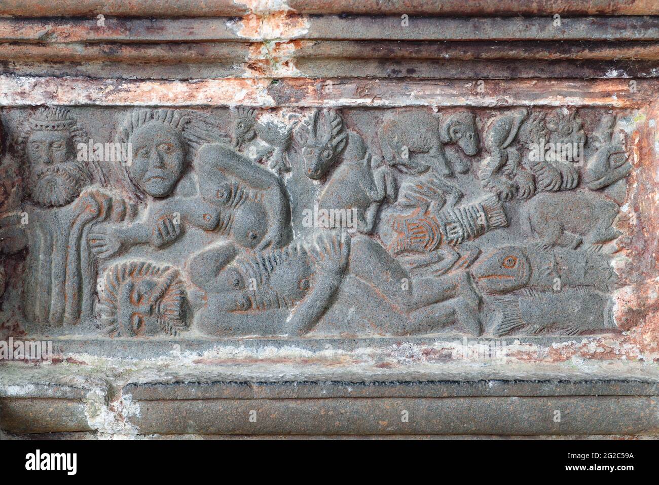 Creation of Eve - God helps withdraw Eve from Adam's rib by pulling on ...