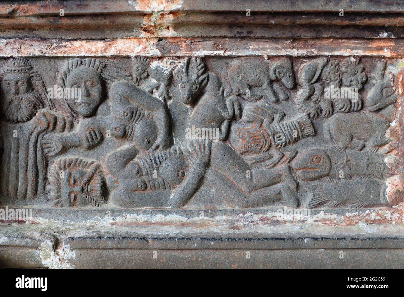 Creation Of Eve God Helps Withdraw Eve From Adams Rib By Pulling On Her Arms The Frieze