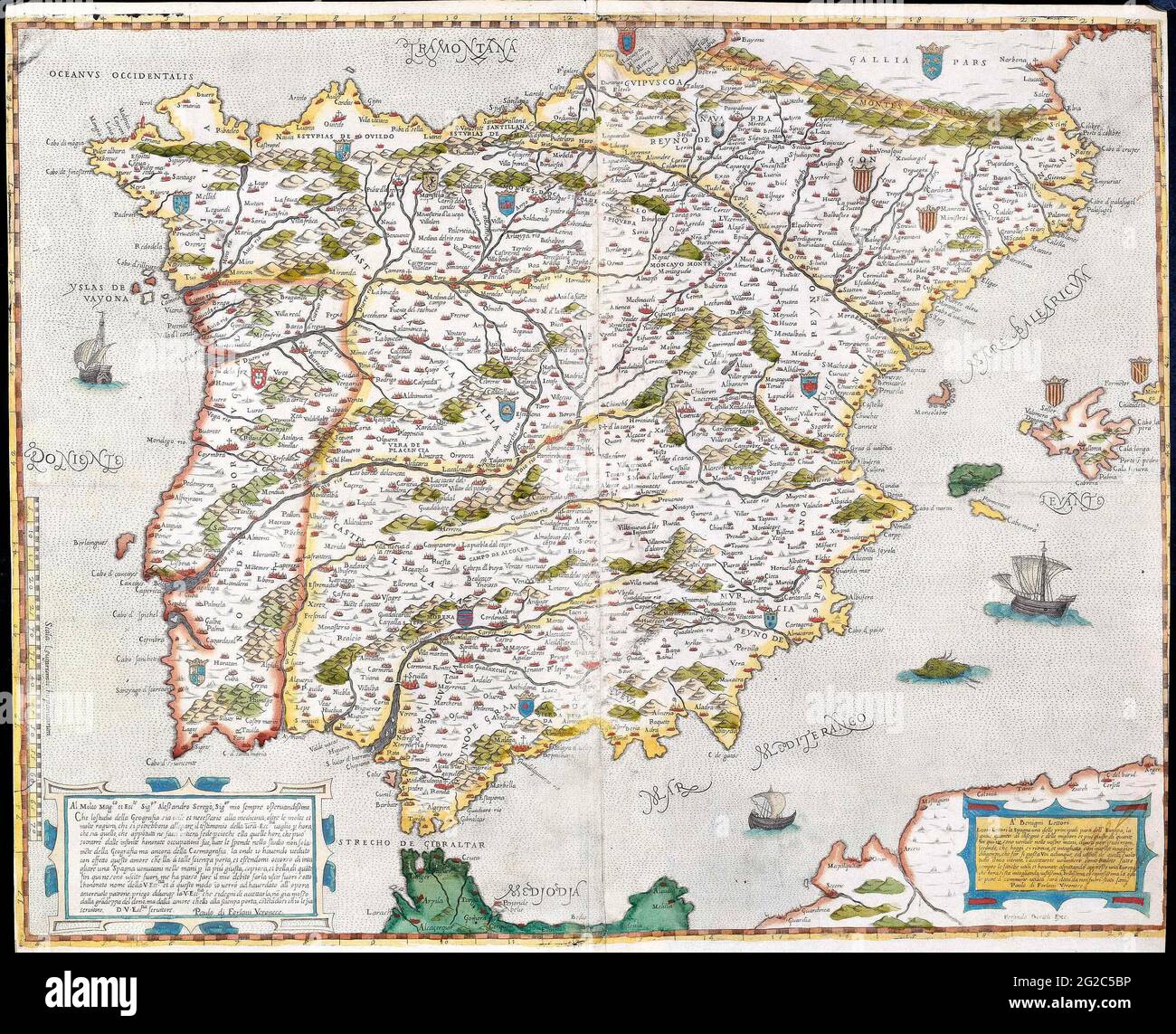 Spain Map, Map of Spain, Old Spain Map, Retro Map of Spain, Vintage Map ...