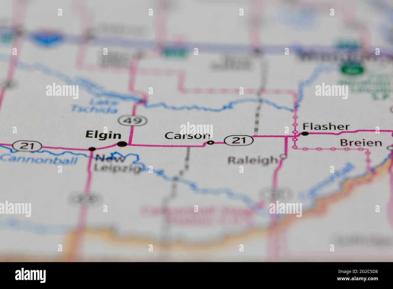 Carson north dakota map hi-res stock photography and images - Alamy