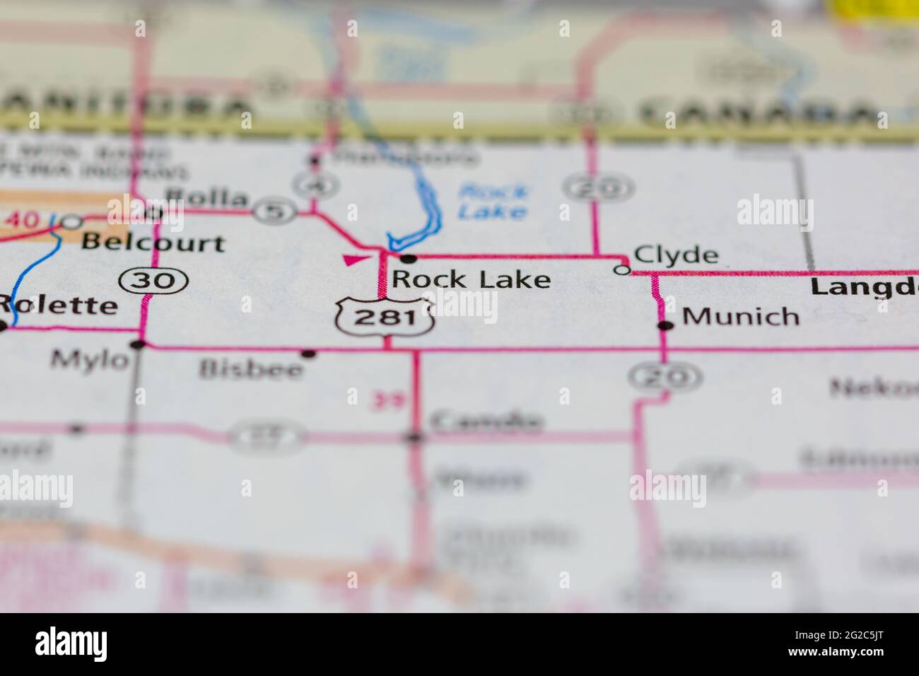 Rock lake north dakota map hi-res stock photography and images - Alamy