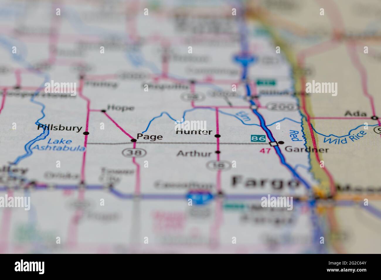 Map of hunter north dakota hi-res stock photography and images - Alamy