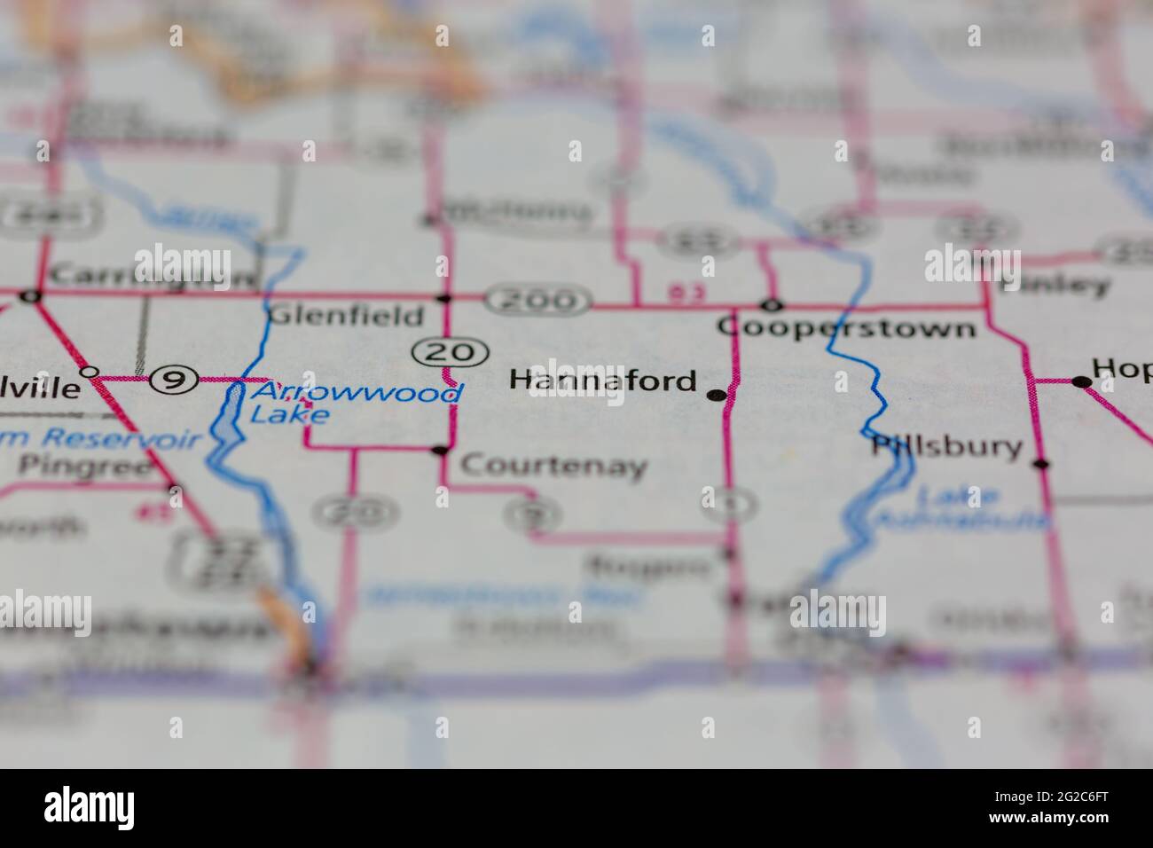 Hannaford North Dakota USA shown of a Road map or Geography map Stock ...